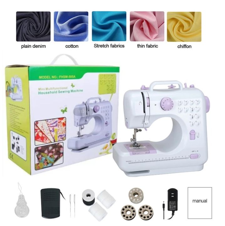 Mini sewing machine with table adapter & pedal / mini portable sewing ...