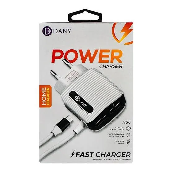 Dany Power Charger H-86 - Dual USB Port Mobile Charger - 2.1A Max ...