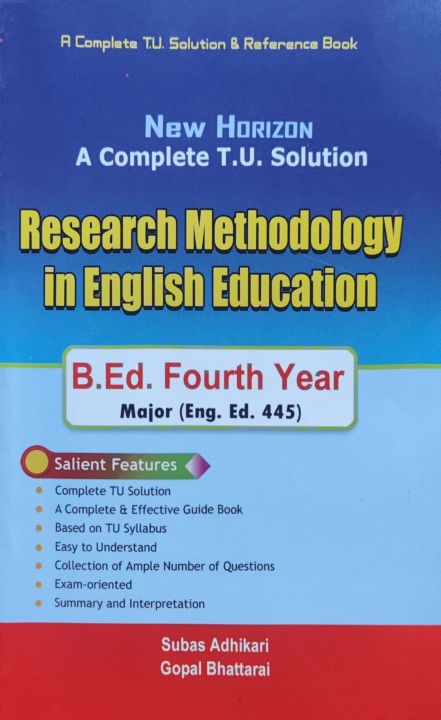 Research Methodology in English Education (B.Ed 4th year) Solution ...