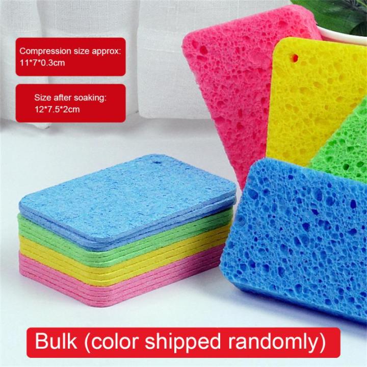 1/5PCS Cleaning Sponge Rubs Compressed Wood Pulp Cotton Wipe Kitchen ...