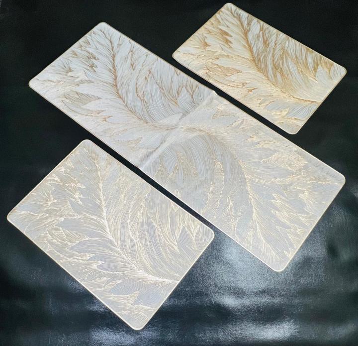3 Pcs Maple Leaf Dressing table and side table mats Center Table and ...