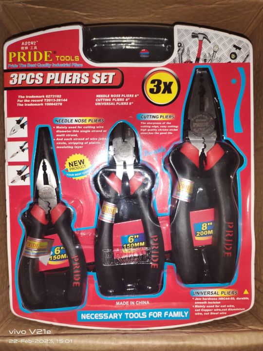 Pride Premium Quality 3 Pcs Pliers set | Daraz.pk