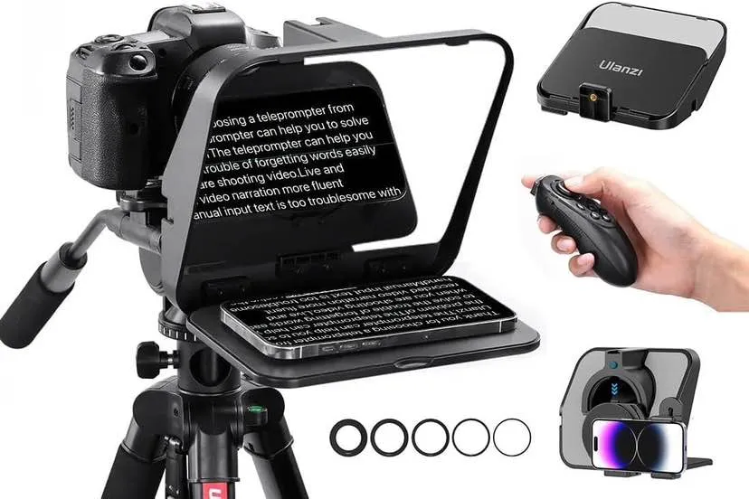 ULANZI RT02 Universal Teleprompter for Camera, Tablet, Smartphone with ...