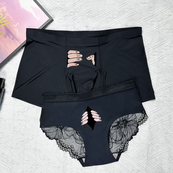 Flagship store ice silk couple underwear sexy personality one man and ...