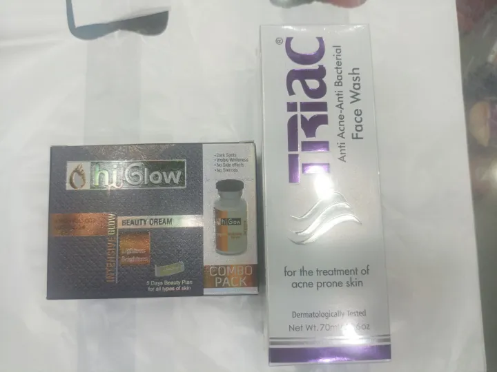 Triac Face wash with Highglow cream plus serum | Daraz.pk
