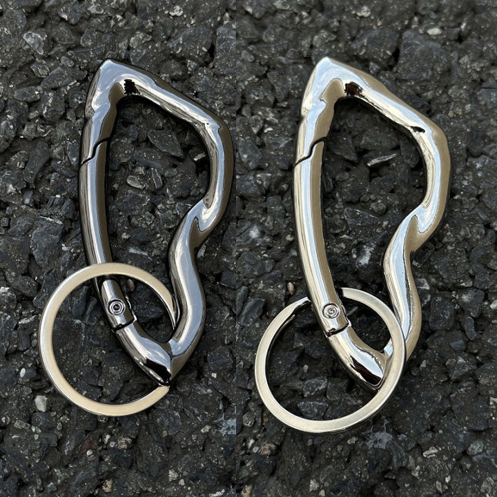 Twisted Metal Carabiner Keychain Gothic Clip Lock Key Ring for Car Keys ...