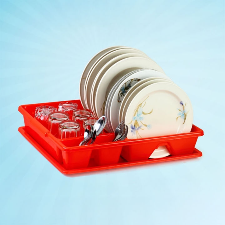 Bengal Smart Dish Rack Drainer Red Durable Plastic Organizer for ...