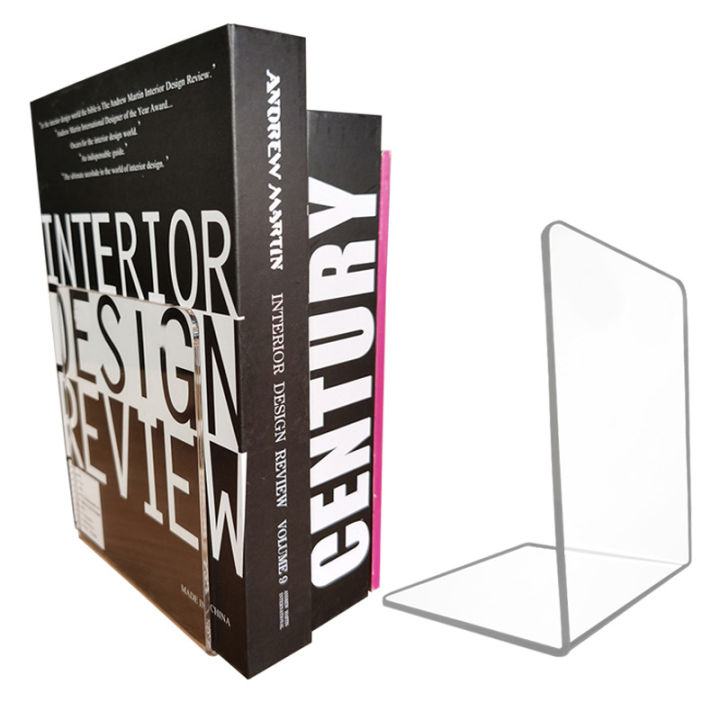 Acrylic Bookends Stand Bookshelf Desktop Decorative Storage Rack | Daraz.lk