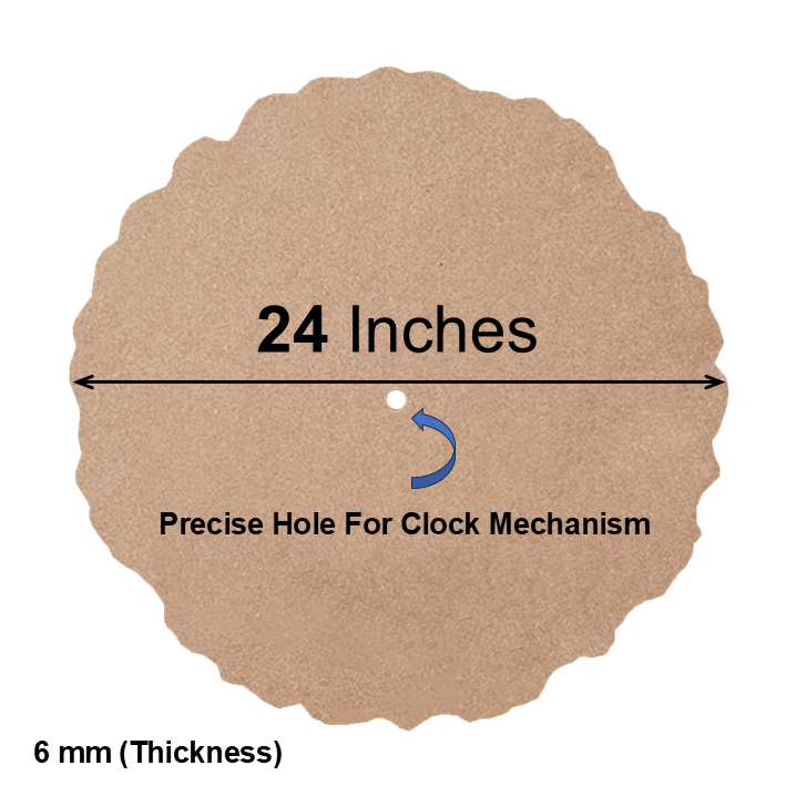 MDF Clock Base | 24 Inch Diameter | 6mm Thick MDF Clock Base for Resin ...
