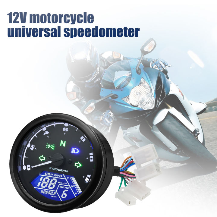 Universal Motorcycle Meter Speedometer Digital Odometer with Gear ...