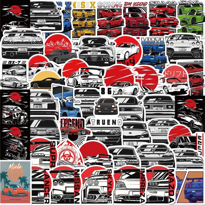 10/30/50pcs Japan JDM Retrofit Racing Car Stickers Cartoon Decals Phone ...