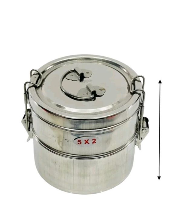 Stainless Steel Food Carrier / Lunch Carrier with Handle Pot / 2 Layer ...