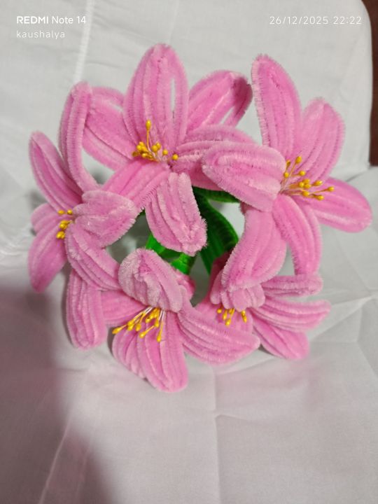 Handmade Pipe Cleaner Flower Bouquet – Pink | Daraz.lk