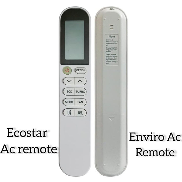 Ecostar AC Remote Control / Ecostar And Enviro AC Remote Controller ...