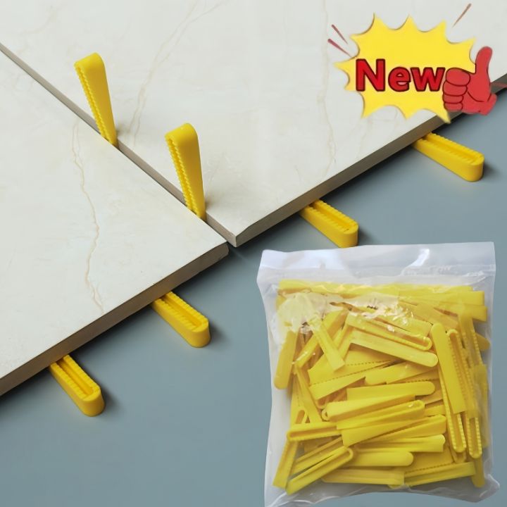 New 100pc Plastic Tile Wedge Spacers Reusable Leveling Positioning ...