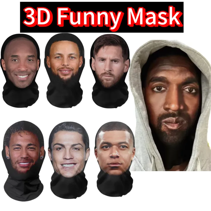 3D Funny Pattern Mesh Face Mask Head Cover Party Cosplay Props UV ...