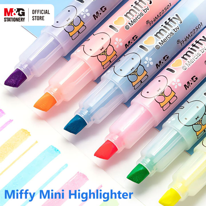 M&G 6 Colors Highlighter Cute Single Tip Markers Office Student ...