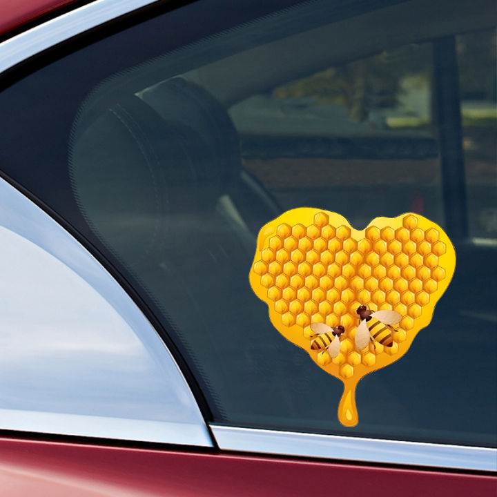 Heart Shaped Honey Bee Car Sticker For Laptop Bottle Truck Phone ...