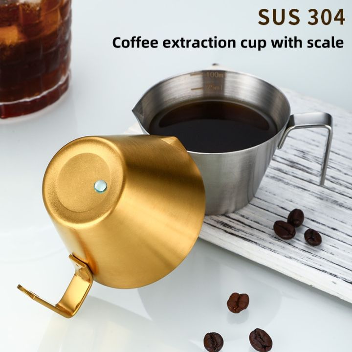 304 Stainless Steel Coffee Extraction Cup with Scale Small Milk Spoon ...