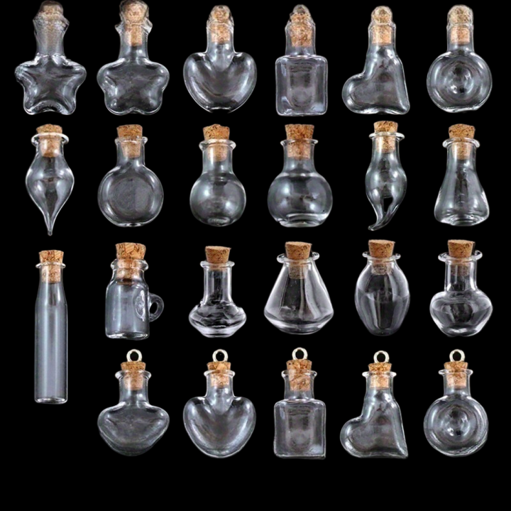 5Pcs/20Pcs/30Pcs Mini Glass Bottles With Cork Stopper DIY Vials ...