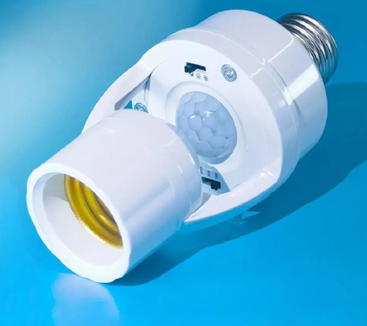 Smart PIR Motion Sensor E27 Lamp Holder Adapter Auto On Off Light ...