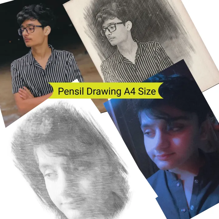 Pencil Drawing Photo A4 Size | Daraz.pk