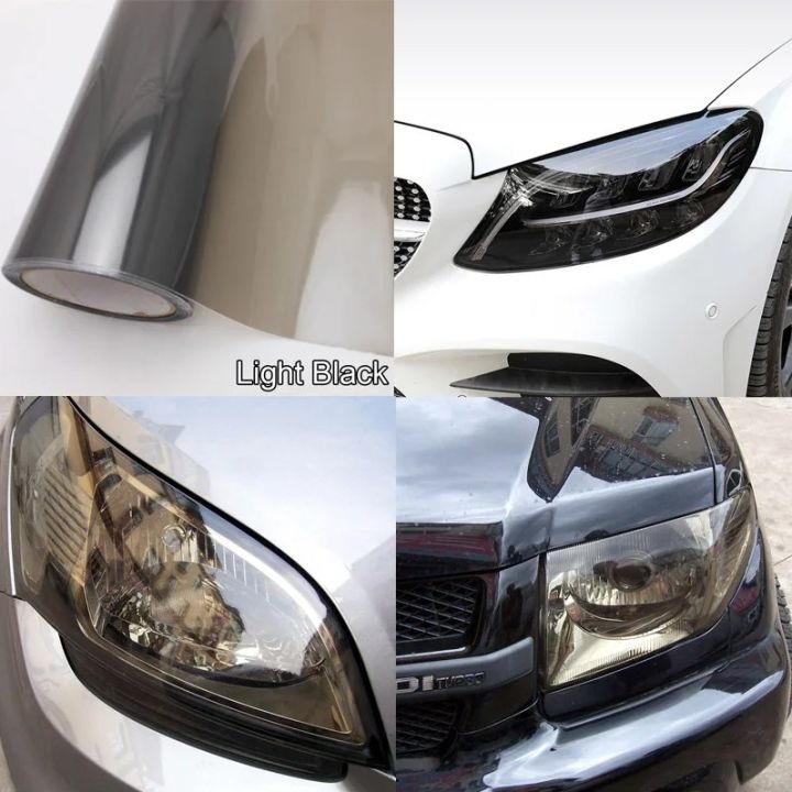 Gloss Transparent Light Black Smoke PVC Film Tint Headlight Taillight ...