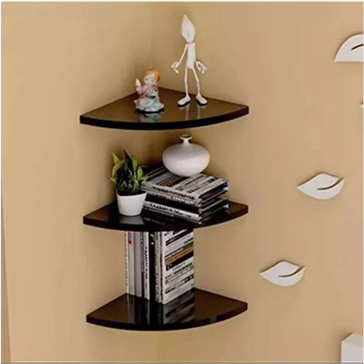 Wall Mounted Floating Corner Storage Shelves wall racks wooden piece ...