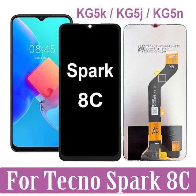 Tecno Spark 8C Display KG5k KG5j KG5n Display Touch Screen Digiziter Assembly For Spark8C LCD ...
