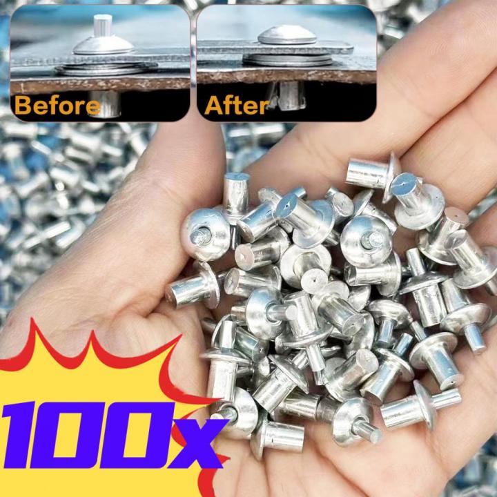 100x Expansion Rivets Aluminum Alloy Hammer Drive Expansion Nails Head ...