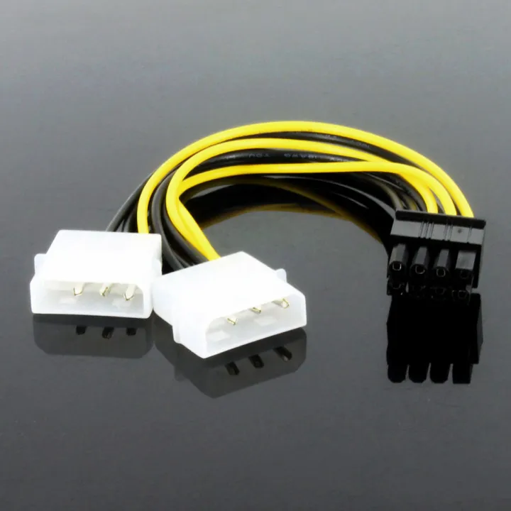 8Pin Male To Dual 4Pin Male Video Card Power Cord 8 Pin PCI Express To ...