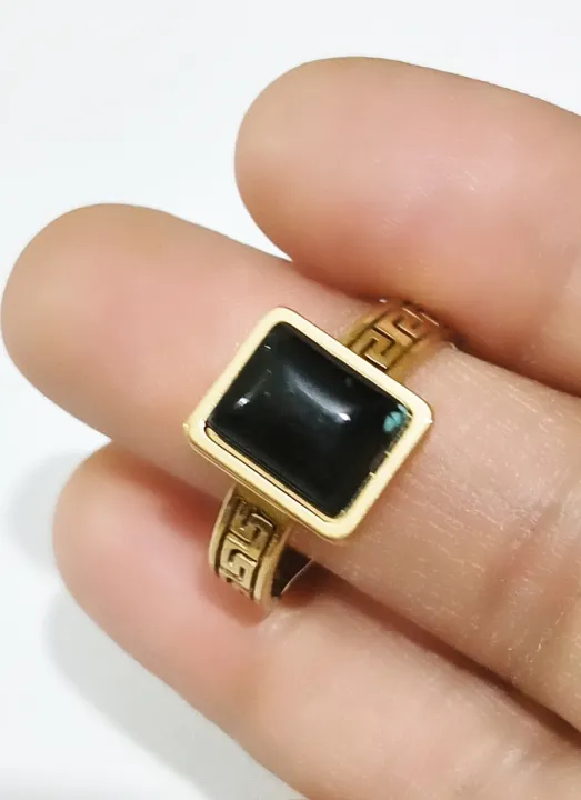 NEW VINTAGE GOLD PLATED SQUARE STONE RING -TOP FASHION HIGH QUALITY SQUARE NATURAL MULTI COLOR ...
