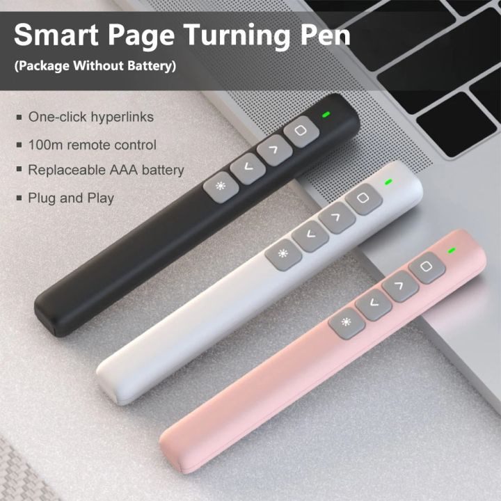 Wireless Presenter Remote Control 2.4GHz USB Projector Page Turning Pen ...