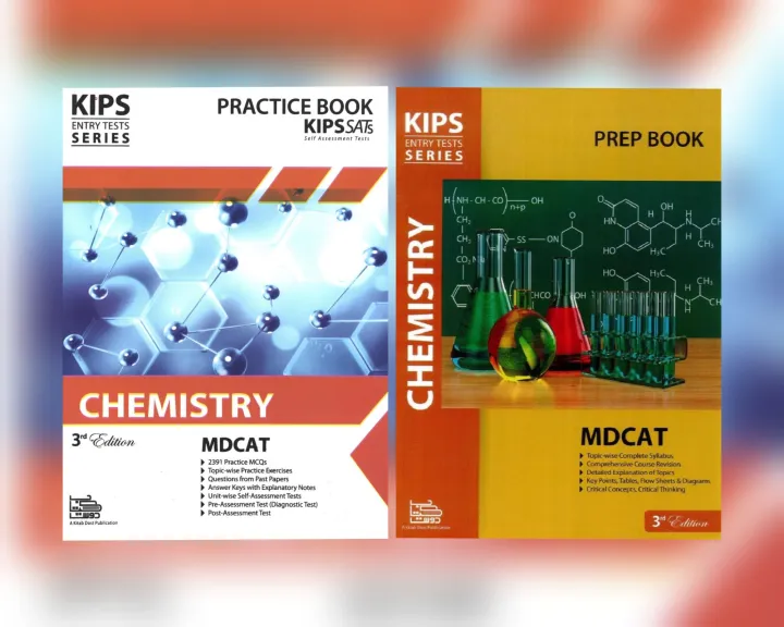 Set of 2 MDCAT books 2025 Edition: Kips Entry Tests Series Chemistry ...