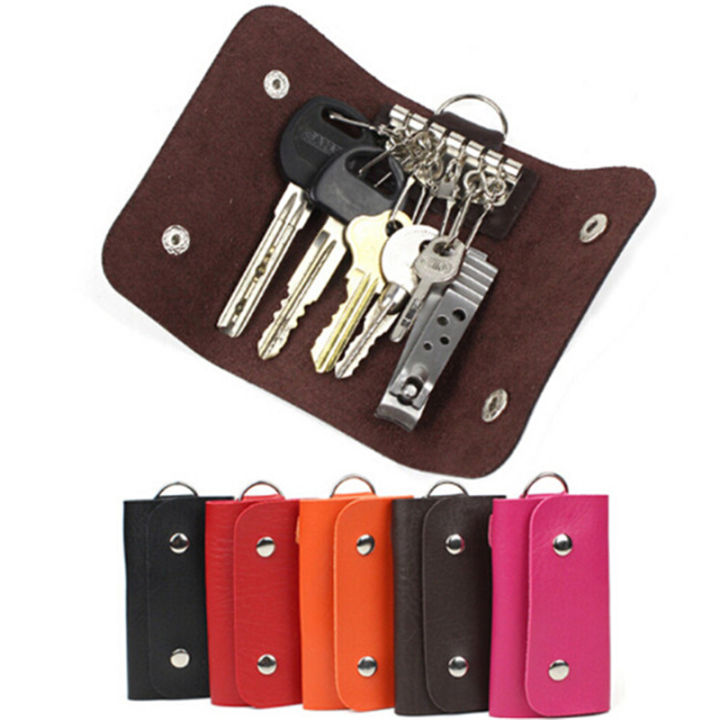 PU Leather Women Men Key Holders Keys Organizer Fashion Solid Key ...