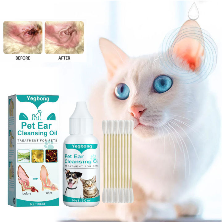 Pet Ear Cleaner Mites Control Relieve Itching Against Puppy Infection ...