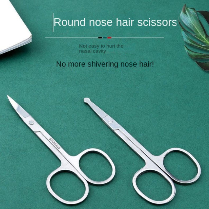 Unisex Stainless Steel Black Round Head Safe Nose Hair Scissors (Do Not ...