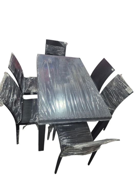 RFL caino dining table set with 6 Chairs black | Daraz.com.bd