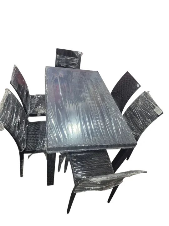 RFL caino dining table set with 6 Chairs black | Daraz.com.bd