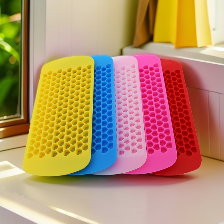 150 Holes Silicone Ice Grid Mini Heart-shaped Mould 1cm Ice Cube Tray ...