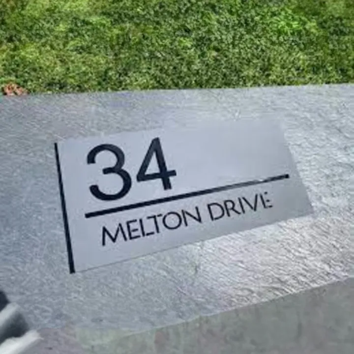 Custom Acrylic House Nameplate Glossy Finish Plantable Home Wall Decor ...