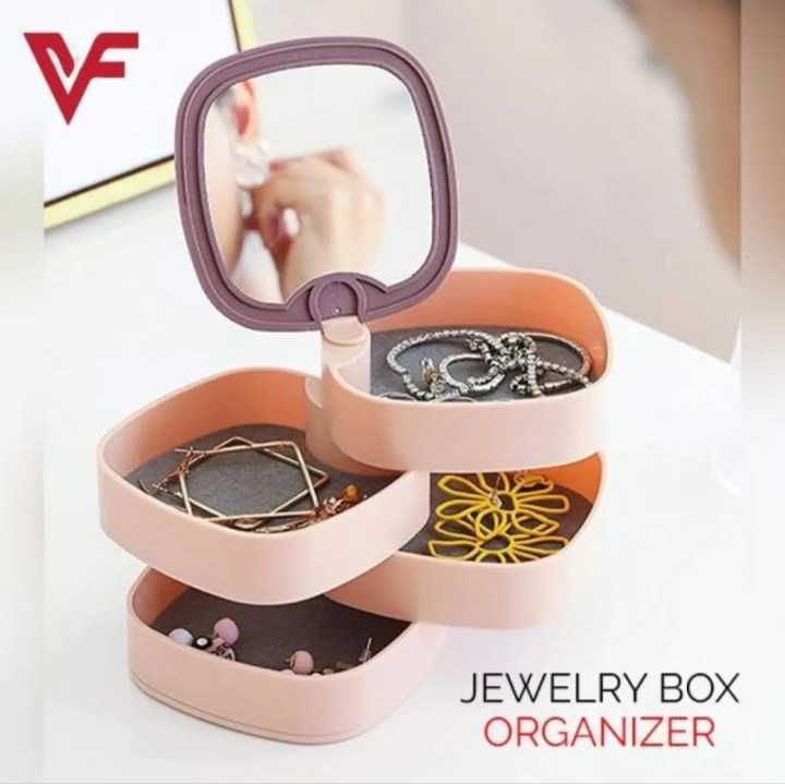 4 Layer Rotating Jewellery Organizer 360° Rotating Jewellery Makeup ...