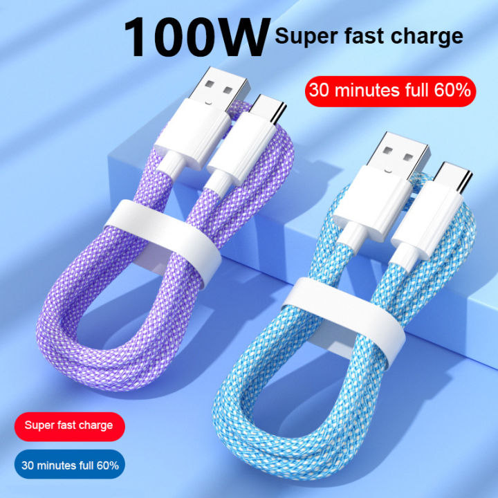 100W USB Type C Cables Data Transmission Cord Super Fast Charging ...