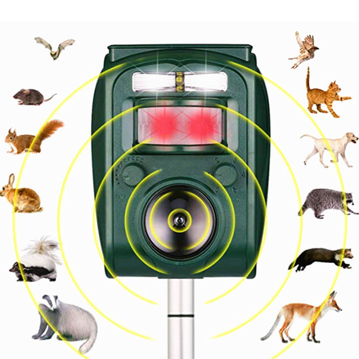 Solar Ultrasonic Animal Repeller New Repellent PIR Sensor Outdoor ...