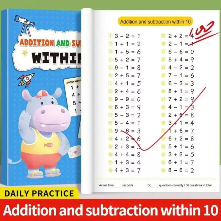 Addition and Subtraction Arithmetic Exercise Book Quick Calculation ...
