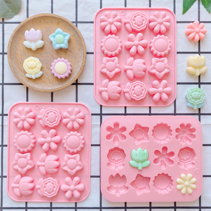【No-profit】 1pc Mini 12 cavity 6 small flower shaped candy chocolate ...