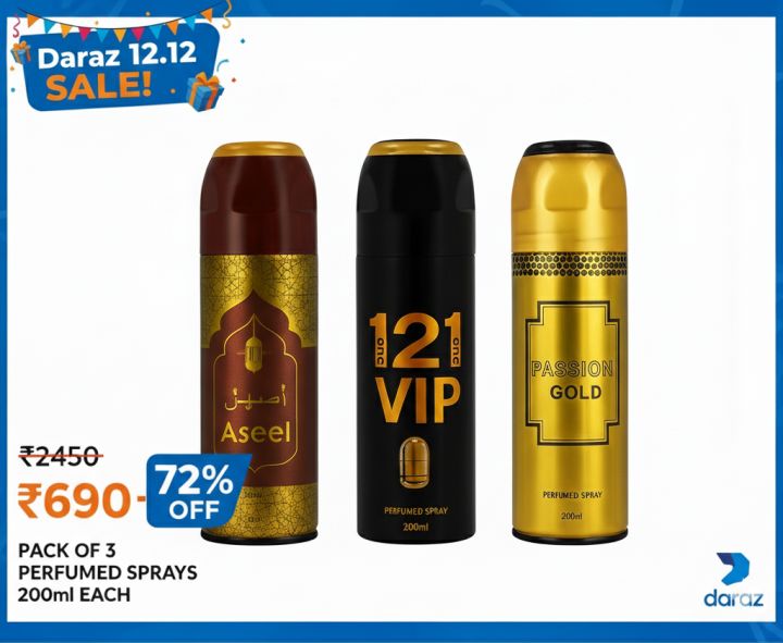 Body Spray Men Pack of 3 | Big Bottle 200ml Aseel By Freshrite | 121 ...