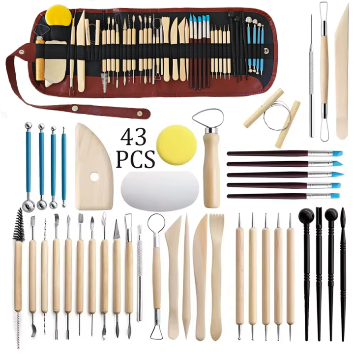 Pottery Clay Sculpting Tools Kit 8-61 Pcs/Set, Ceramic Wax Clays Carving Tools for Art Craft ...