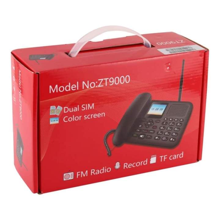 Dual Sim Land Phone With Auto Call Record FM Radio Color Display Desk ...