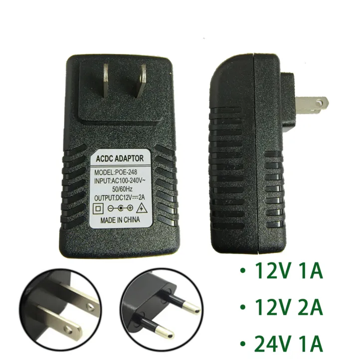 PoE Power Supply 12V 24V 1A 2A POE Injector Wall Plug Adapter Switch ...